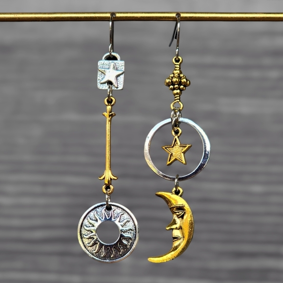 Boheme | Jewelry | Gypsy Sun Moon Boho Earrings Dangle Celestial ...